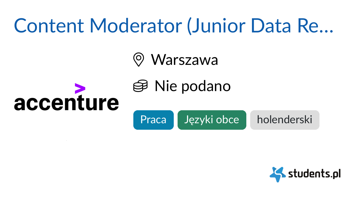 Content Moderator (Junior Data Reviewer) with English and Dutch w ...