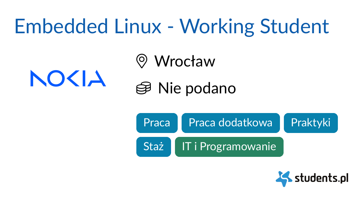Embedded Linux - Working Student w Nokia, Wrocław - Oferty