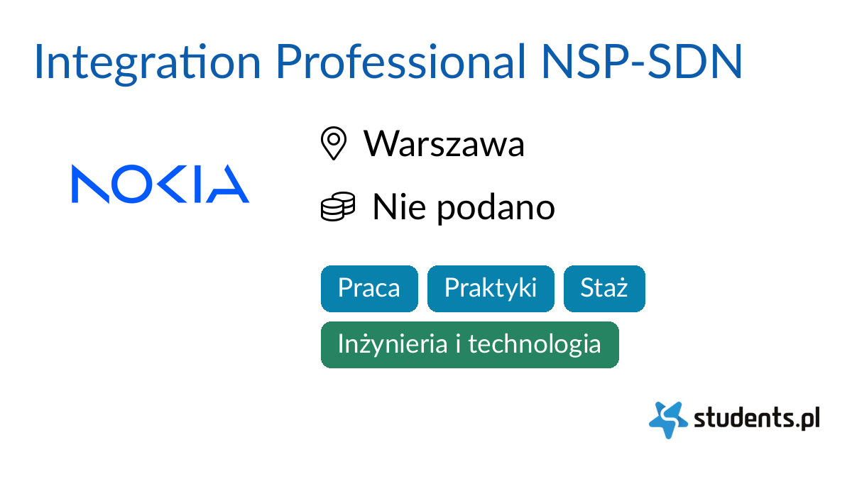 Integration Professional NSP-SDN w Nokia, Warszawa - Oferty