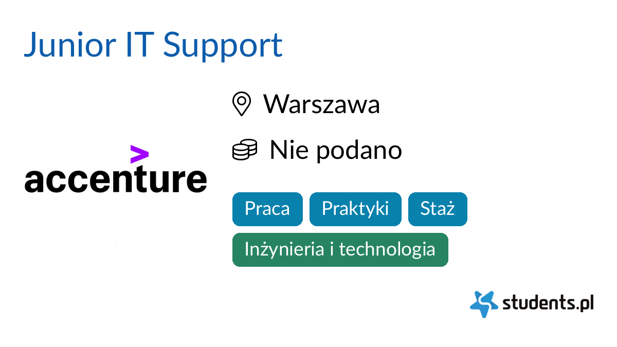 Junior IT Support w Accenture, Warszawa - Oferty