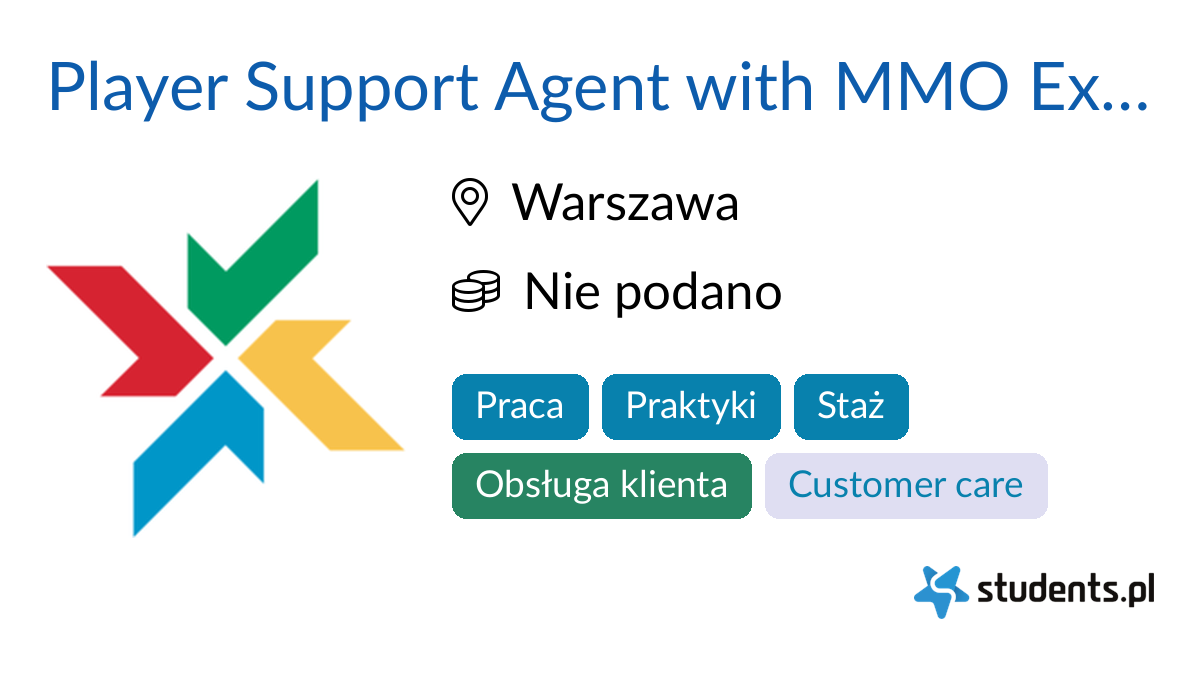 Player Support Agent with MMO Experience w Testronic, Warszawa - Oferty