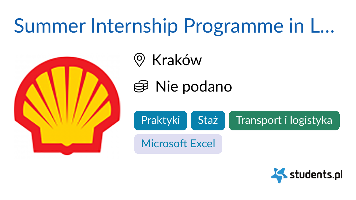 Summer Internship Programme in Logistics & Supply Chain w Shell ...