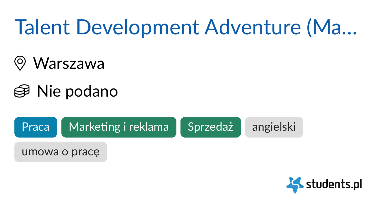 Talent Development Adventure (Management Trainee Program) – Digital ...
